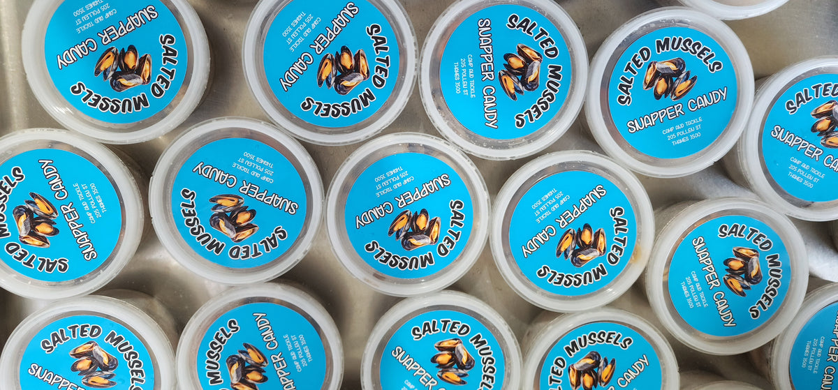 SALTED MUSSELS - SNAPPER CANDY - TWO PUNNETS – Camp and Tackle